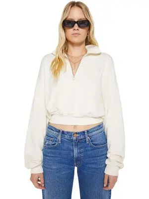 Eterne Terne Cropped Half-zip Sweatshirt - White