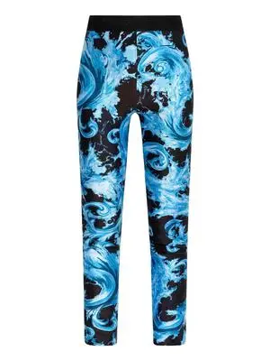 Versace Patterned Waistband Leggings - Blue