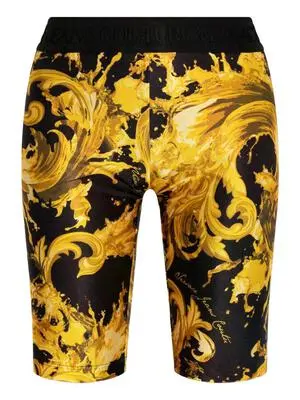 Versace Baroque-printed Legging Shorts - Gold