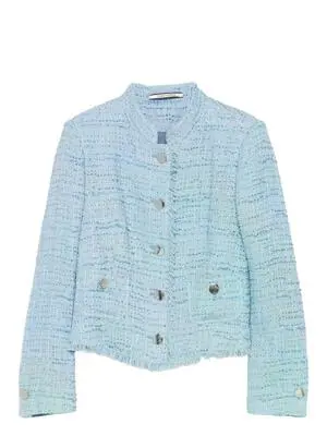 Tagliatore Button-fastening Fringed Jacket - Blue
