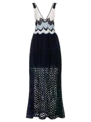 Agua Bendita Ginebra Crochet-knit Maxi Dress - Blue