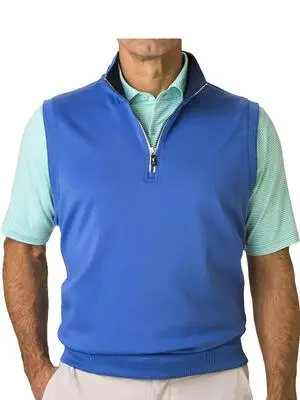 FAIRWAY & GREENE Quarter-zip Golf Vest - Baltic