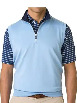 FAIRWAY & GREENE Quarter-zip Golf Vest - Bluff