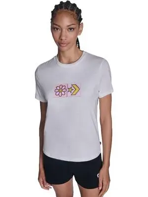 CONVERSE Flower Grid T-shirt - White 10a