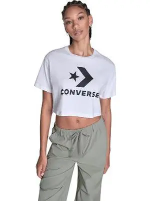 CONVERSE Star Chevron Cropped T-shirt - White 10a