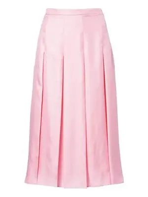 Gucci Silk Twill Pleated Midi Skirt - Pink