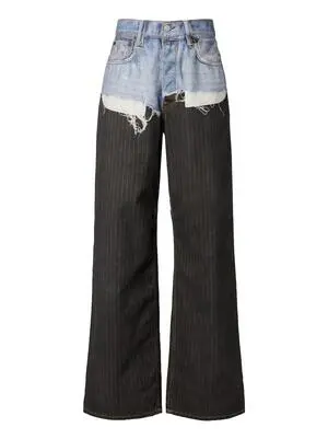 Acne Studios 1981 Chalk Stripe Wide-leg Jeans - Black