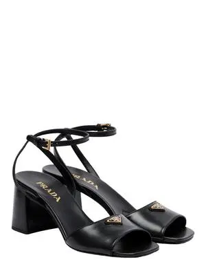 Prada Leather Slingback Sandals - Black
