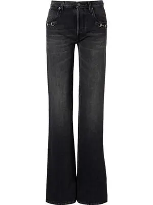 Gucci Horsebit Wide-leg Jeans - Black