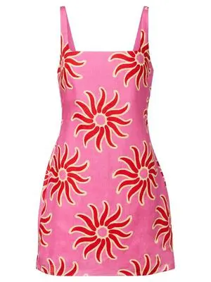 CALA DE LA CRUZ Printed Linen Minidress - Multicoloured