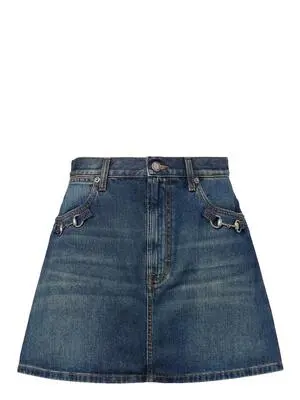 Gucci Horsebit Denim Miniskirt - Blue