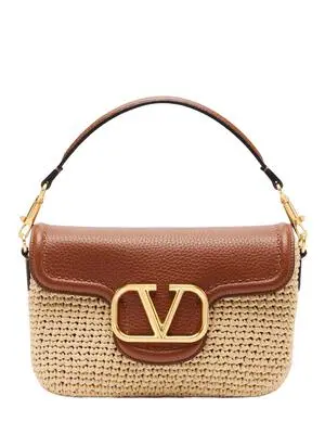 VALENTINO Alltime Small Raffia Shoulder Bag