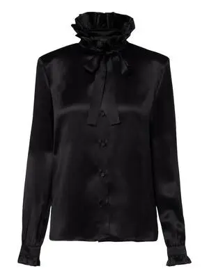Gucci Bow-detail Silk Satin Blouse - Black