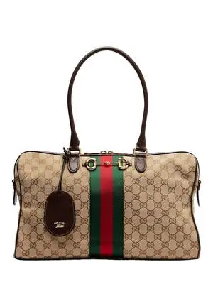 Gucci Large Gg Canvas Duffle Bag - Beige