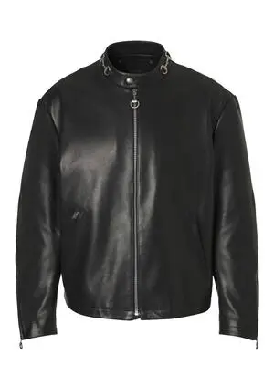 Gucci Horsebit Leather Zip-up Jacket - Black