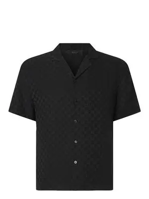 Gucci Gg Silk Jacquard Bowling Shirt - Black