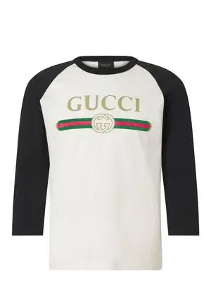 Gucci Logo Cotton And Silk Jersey T-shirt - White
