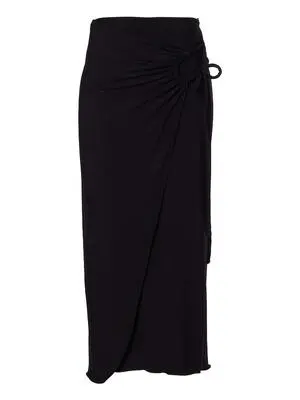 Max Mara Jersey Wrap Skirt - Black