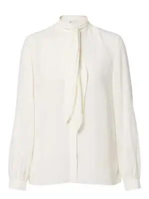 Tory Burch Tie-neck Georgette Blouse - White