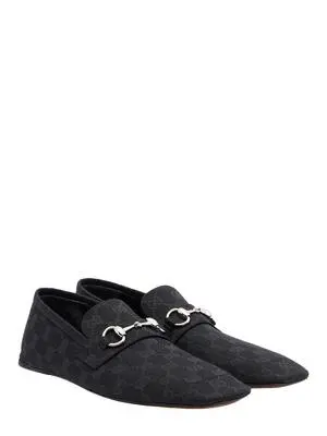 Gucci Gucci Horsebit GG Canvas Loafers Black