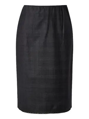 PRADA Checked Wool Pencil Skirt