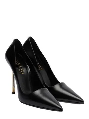 Gucci Bombshell 120 Leather Pumps - Black