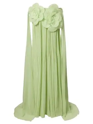 LEO LIN Jaclyn Floral-appliqué Bustier Gown - Green