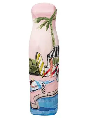 LEO LIN Ava Beaded Printed Corset Dress - Pink