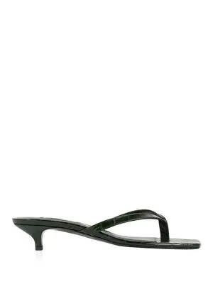 TOTEME Croc-embossed Leather Flip-flop Sandals - Brown
