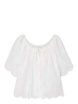 Faithfull The Brand Fondaco Broderie Anglaise Top - White