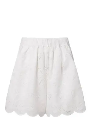 Faithfull The Brand Fondaco Broderie Anglaise Scalloped Shorts - White