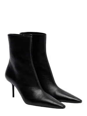 Saint Laurent Ashley Leather Ankle Boots - Black