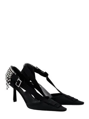 Prada Crystal-embellished Pumps - Black