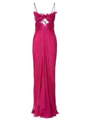 ice blue halter dress Halter Cut-Out Sheath Satin Midi Bridesmaid Dress in Ice main image 1