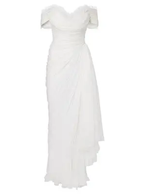 MARIA LUCIA HOHAN Dalia Silk Gown - White