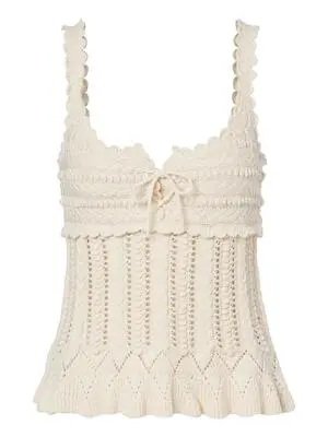 MARANT ETOILE Neves Crochet Cotton Top Beige