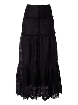 MARANT ETOILE Paoline Lace-trimmed Maxi Skirt - Black