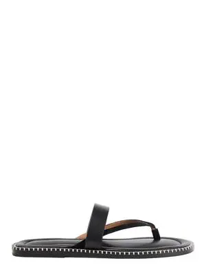 Dries Van Noten Leather Thong Sandals - Black