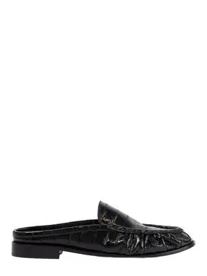 Saint Laurent Le Loafer Leather Mules - Black