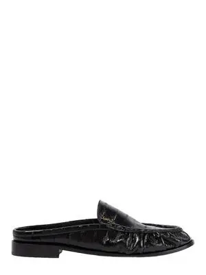 Saint Laurent Le Loafer Eel Leather Mules - Black