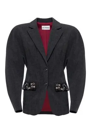 DES_PHEMMES Embellished Blazer - Dark Grey