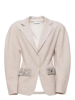 DES_PHEMMES Embellished Blazer - Light Grey