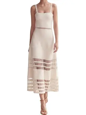 Alexis Irisine Cutout Midi Dress - Ivory