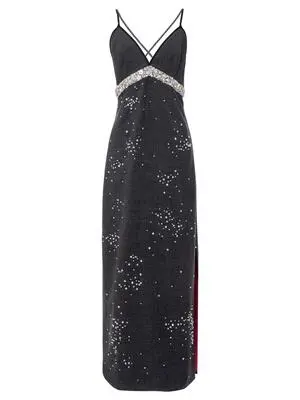 DES_PHEMMES Embellished Midi Cocktail Dress - Dark Grey