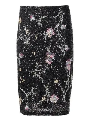 DES_PHEMMES Embellished Midi Skirt Black