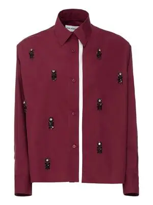 DES_PHEMMES Classic Cotton Shirt - Burgundy