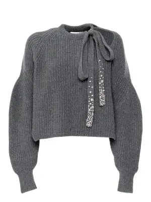 DES_PHEMMES Bow-Detailed Sweater