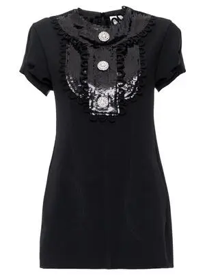 DES_PHEMMES Sequined Mini Dress Black