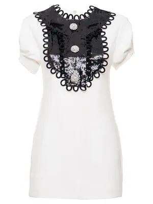DES_PHEMMES Sequined Mini Dress Off-white
