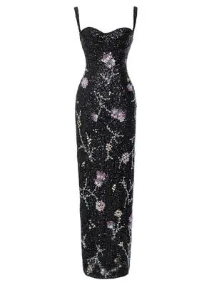 DES_PHEMMES Embellished Maxi Dress - Black